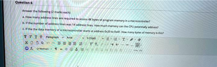 Solved Answer The Following 2 Marks Each A How Many Address Lines Are Required To Access 4k 