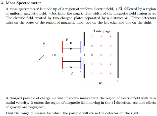 SOLVED: Mass Spectrometer (A spectrometer made up of a region of ...