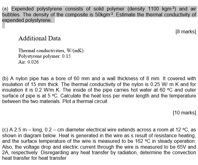 [GET ANSWER] (a) Expended polystyrene consists of solid polymer ...