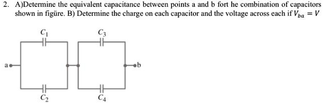SOLVED: Determine the equivalent capacitance between points a and b for the combination of ...