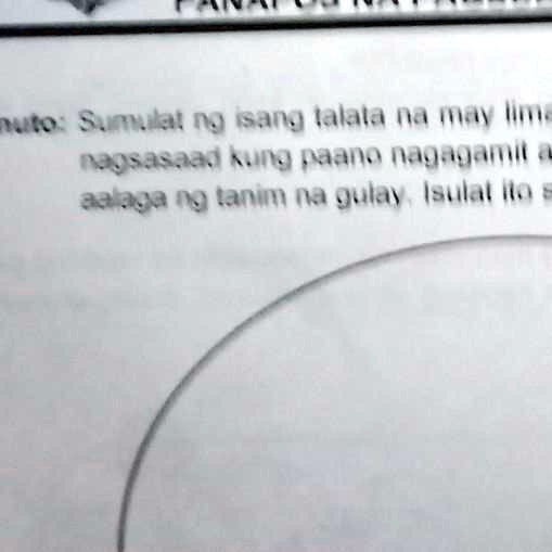 SOLVED: Panuto: Sumulat ng isang talata na may lima hanggang sampung pangungusapnagsasaad kung ...