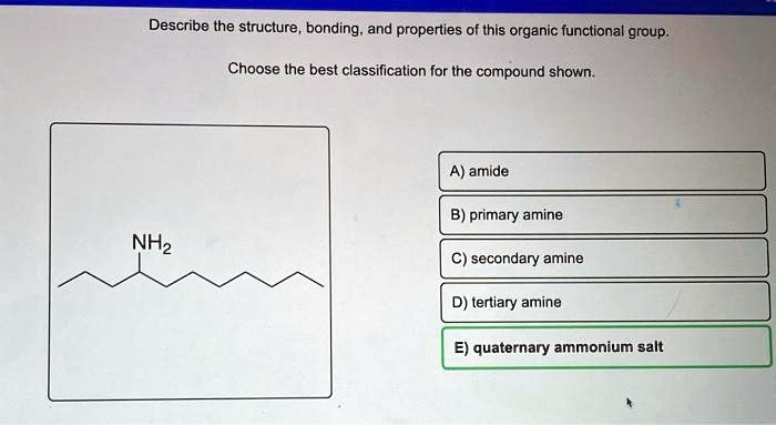 Solved Describe The Structure Bonding And Properties Of This Organic