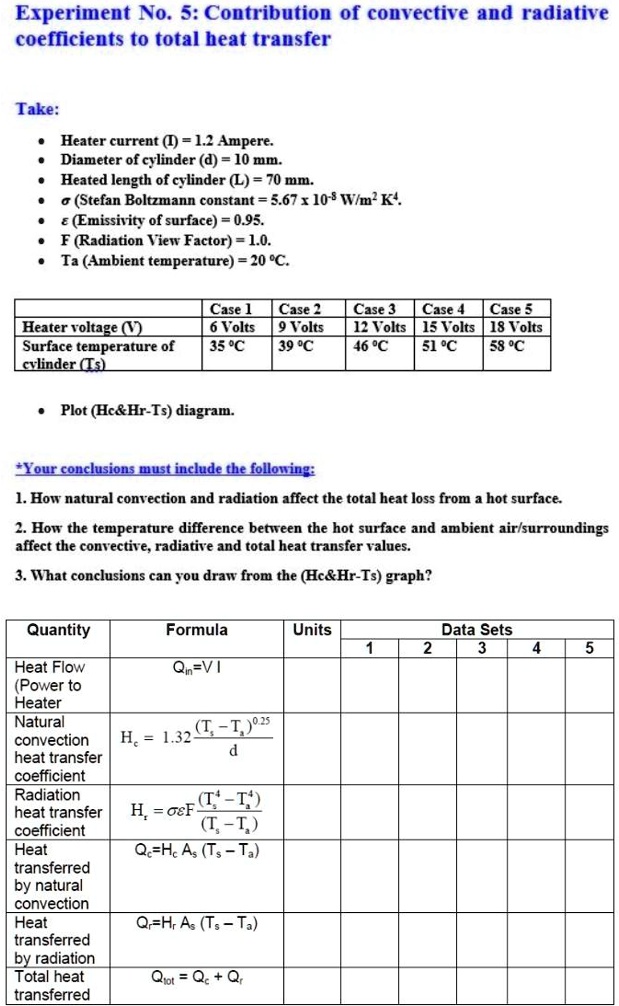 heat transfer experiment no5contribution of convective and radiative ...
