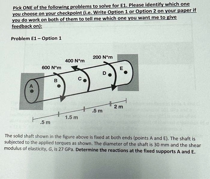 SOLVED: The solid shaft shown in the figure above is fixed at both ends ...