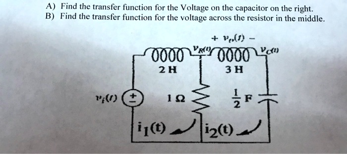 SOLVED: A Find the transfer function for the Voltage on the capacitor ...