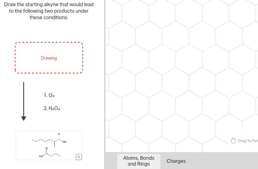 Draw the starting alkyne that would lead to the following two products ...