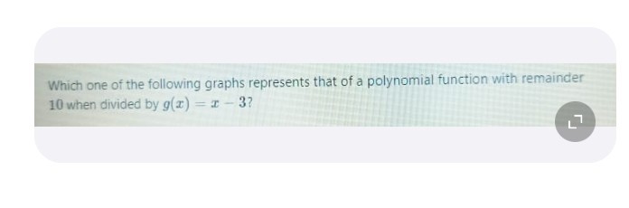 Which one of the following graphs represents that of a polynomial ...