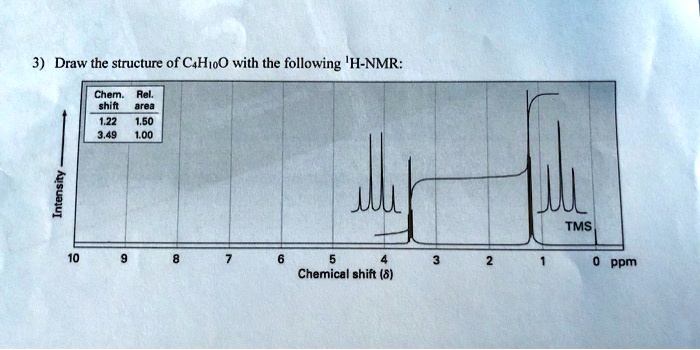 SOLVED: Draw the structure of C4H10O with the following 'H-NMR: Chem ...