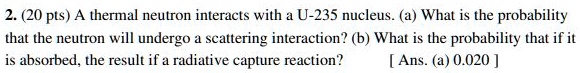 SOLVED: A thermal neutron interacts with a U-235 nucleus. What is the ...