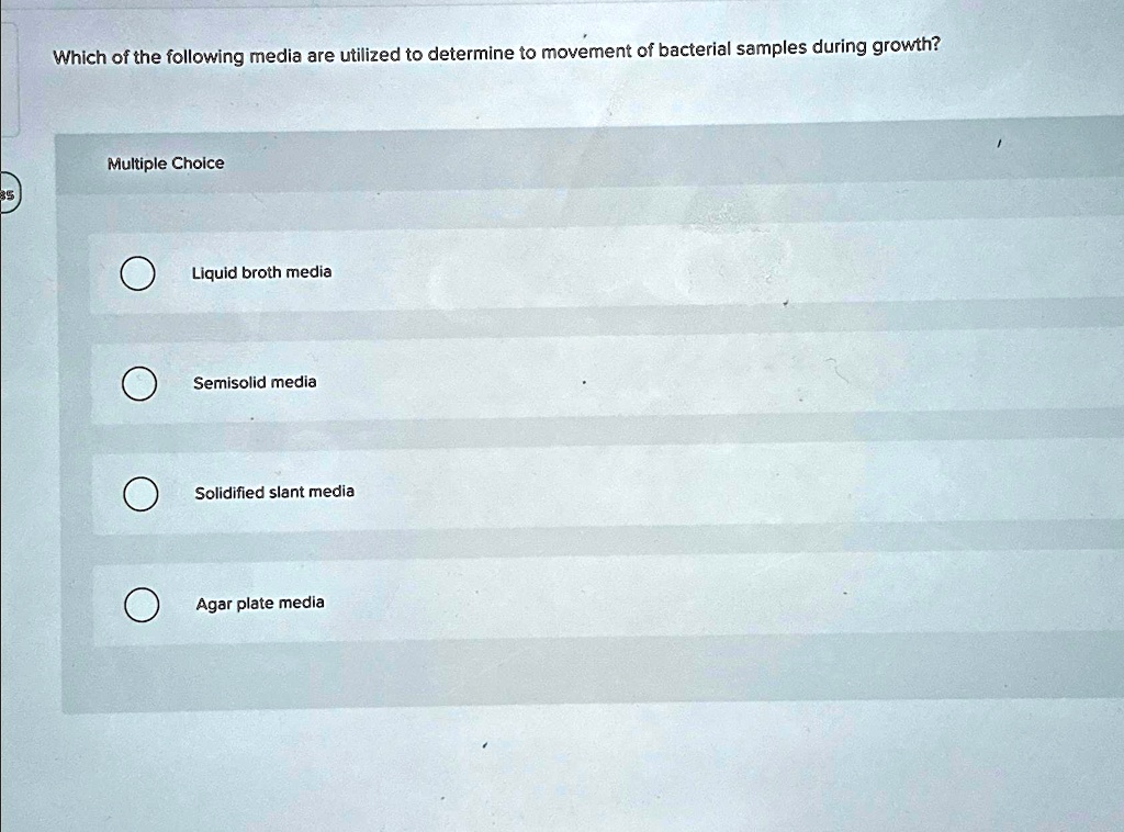Which of the following media are utilized to determine to movement of ...