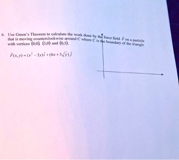 SOLVED: Use Green" Theorem t0 calculate the work done by that is moving counterclockwisc around ...