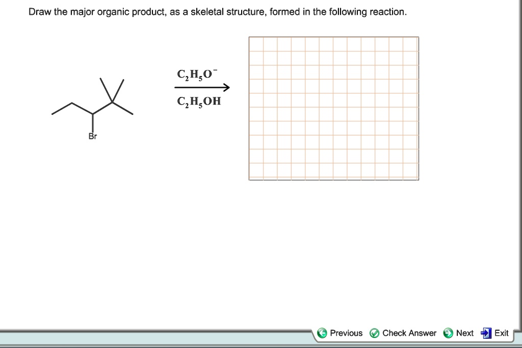 SOLVED: Draw the major organic product, as a skeletal structure, formed ...