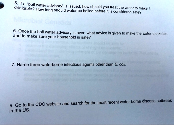 SOLVED: Ifa "boil water drinkable? How advisory" is issued, how should ...