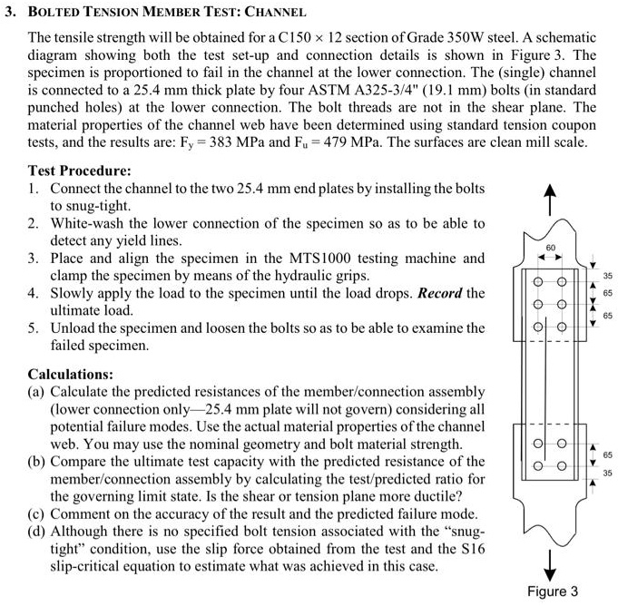 please solve this and show your own work bolted tension member test ...