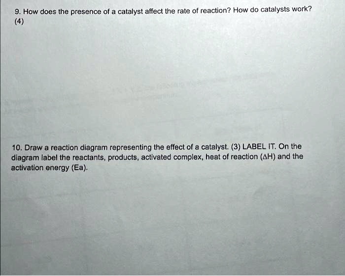 SOLVED: 9. How does the presence of a catalyst affect the rate of ...