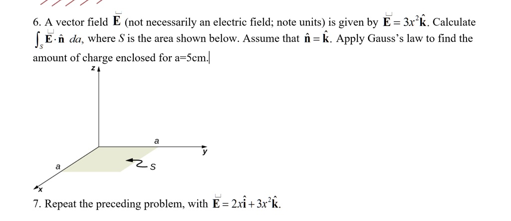 7 a vector field e not necessarily an electric field note units is ...