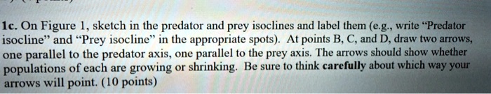 SOLVED: Ic. On Figure 1, sketch the predator and prey isoclines and ...