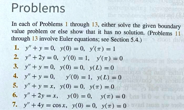 Solved Problems In Each Of Problems 1 Through 13 Either Solve The Given Boundary Value Problem