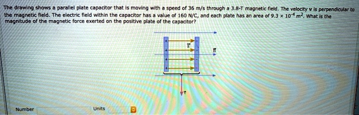SOLVED: The drawing shows a parallel plate capacitor that is moving ...