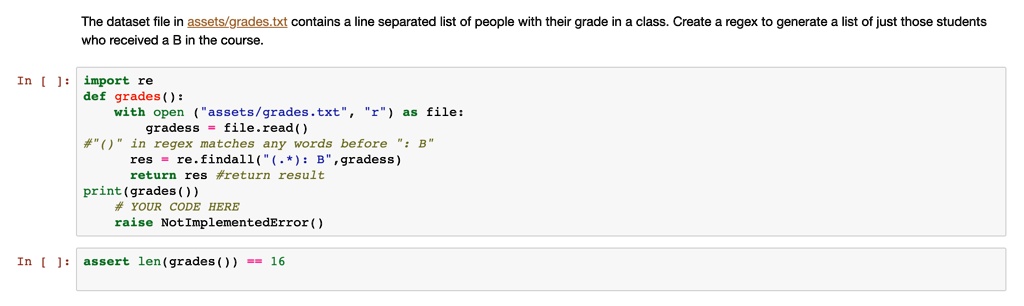 the dataset file in assetsgradestxt contains a line separated list of people with their grade in ...