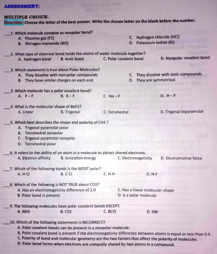 patulong po ako salamat assessment multiple choice direction choose the ...
