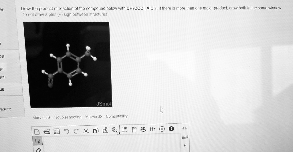 Draw the product of the reaction of the compound below with CH3COCl ...