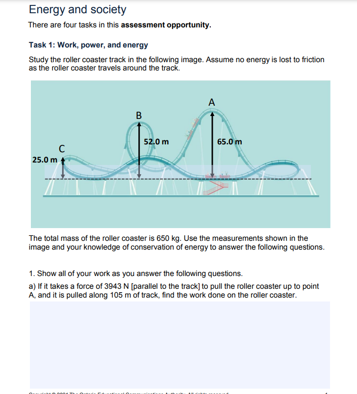 [GET ANSWER] Energy and society There are four tasks in this assessment opportunity. Task 1 ...