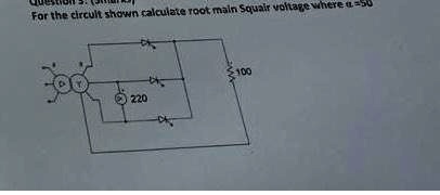 SOLVED: For the circuit shown, calculate the root mean square voltage where e = 50. For the ...