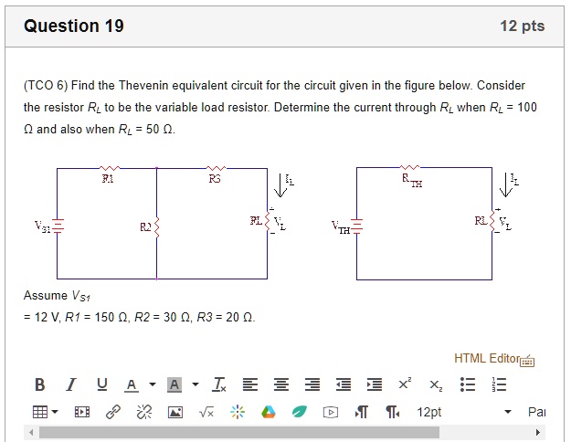SOLVED: TCO 6: Find the Thevenin equivalent circuit for the circuit given in the figure below ...