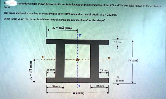 symmetric shape shown below has its centroid located at the ...