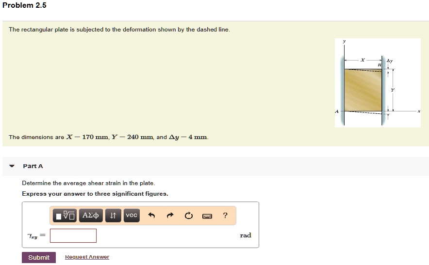 SOLVED: The rectangular plate is subjected to the deformation shown by ...