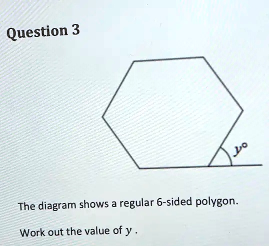 SOLVED: Question 3 The diagram shows a regular 6-sided polygon: Work ... SOLVED: Question 3 The diagram shows a regular 6-sided polygon: Work ...