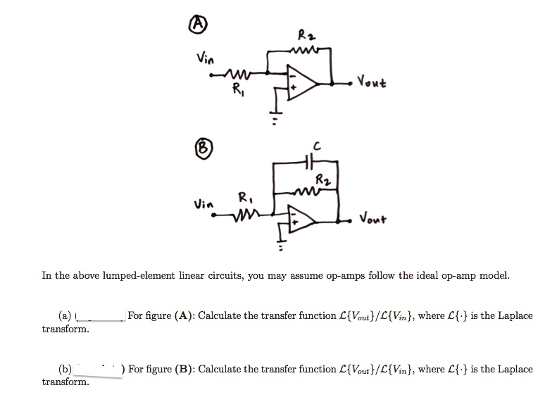 SOLVED: In the above lumped-element linear circuits, you may assume op-amps follow the ideal op ...