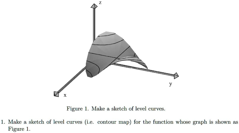 SOLVED: Figure 1. Make a sketch of level curves. 1. Make a sketch of ...