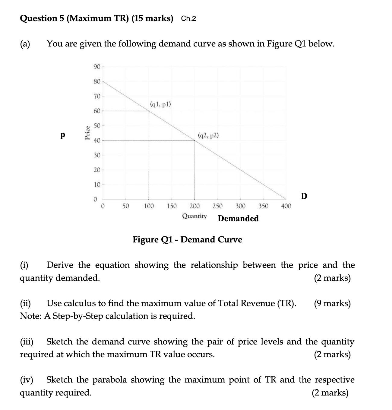 [GET ANSWER] Question 5 (Maximum TR) (15 marks) Ch. 2 (a) You are given ...