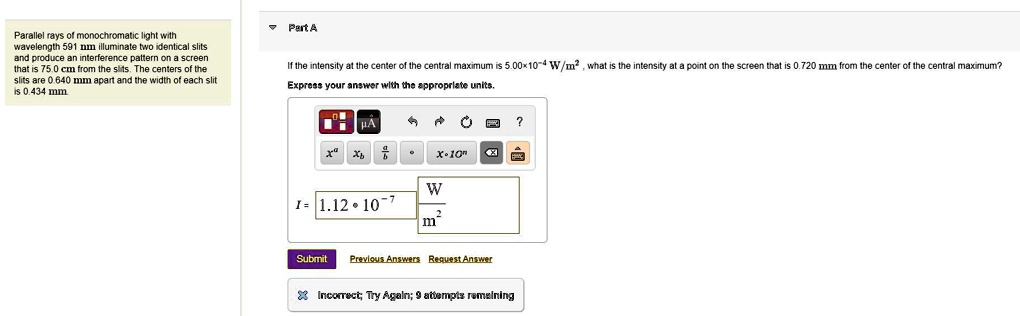 SOLVED: Parallel rays of monochromatic light with wavelength 591 nm ...