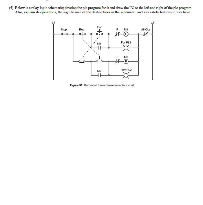 Below is a relay logic schematic; develop the PLC program for it and ...
