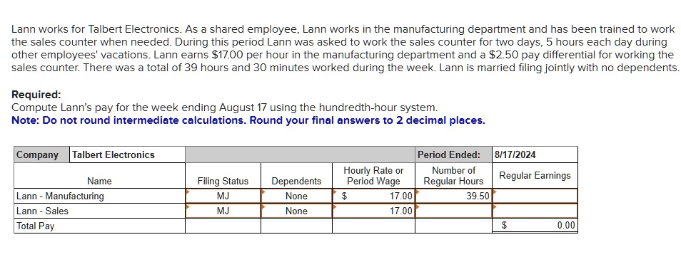 lann works for talbert electronics as a shared employee lann works in ...
