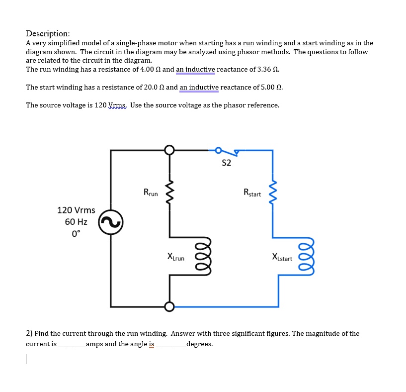SOLVED: Description: A very simplified model of a single-phase motor ...
