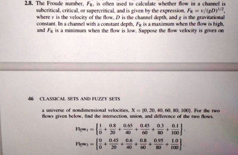 The Froude number (Fr) is often used to calculate whether flow in a ...