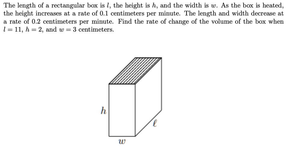 The length of a rectangular box is /, the height is h, and the width is ...