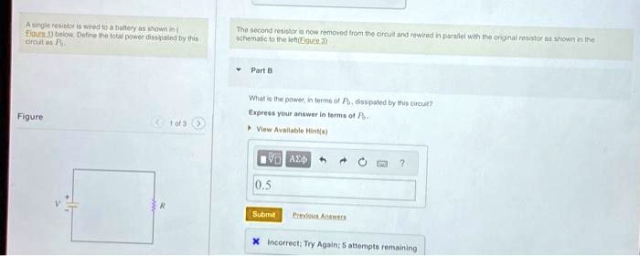 A single resistor is wired to a battery as shown in (Figure 1) below ...
