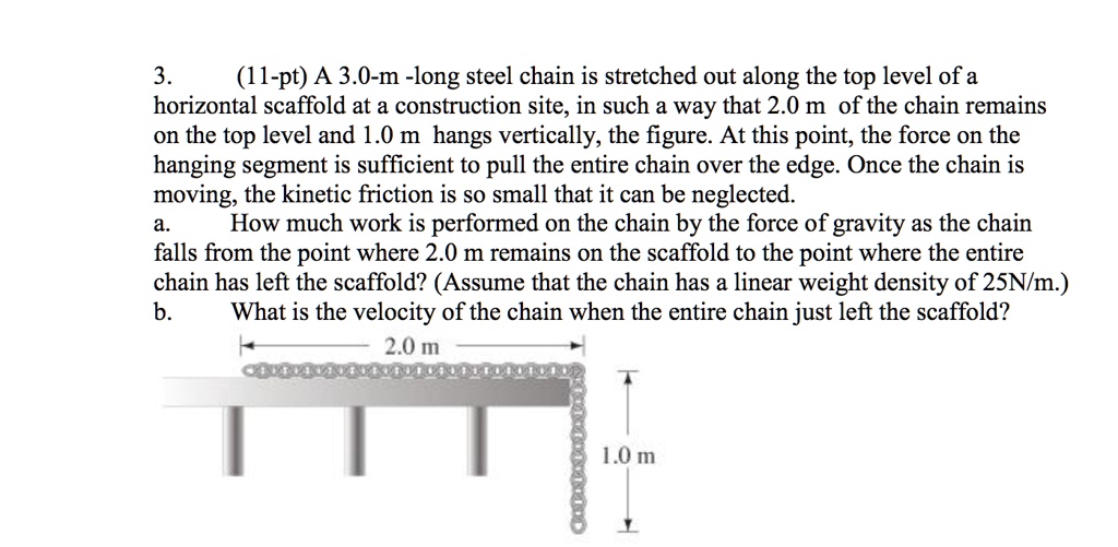 3 i1 pt a 30 m long steel chain is stretched out along the top level of ...