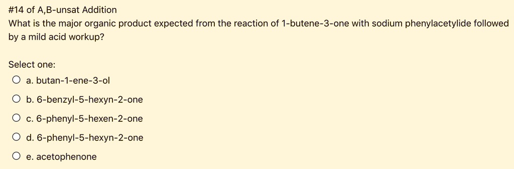 14 of ab unsat addition what is the major organic product expected from ...