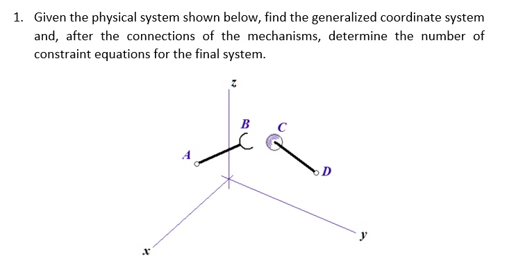 SOLVED: 1. Given the physical system shown below, find the generalized coordinate system and ...