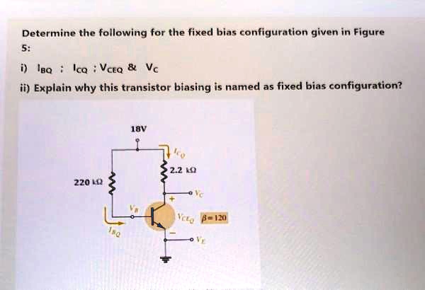 Determine the following for the fixed bias configuration...