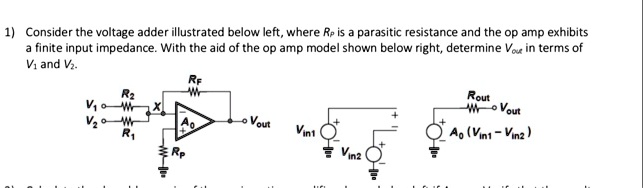 SOLVED: Consider the voltage adder illustrated below, where R is a ...
