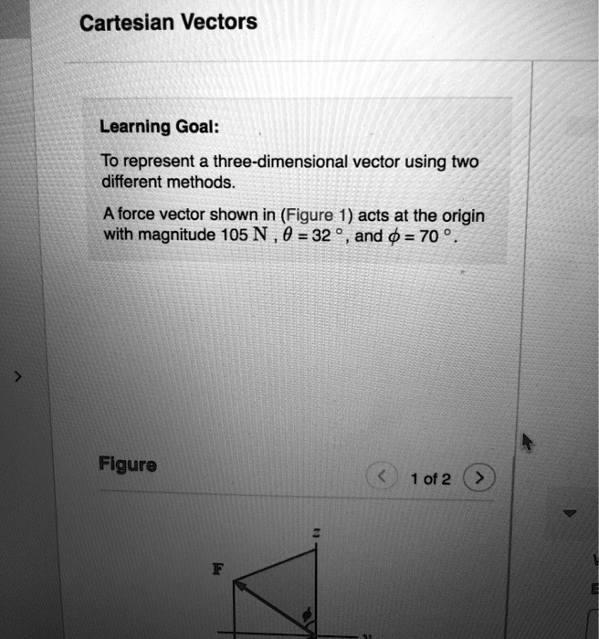 Solved Cartesian Vectors Learning Goal To Represent A Three Dimensional Vector Using Two