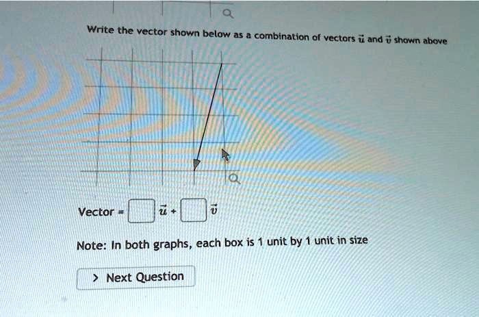 SOLVED: Write the vector shown below as combination of vectors ii and ...