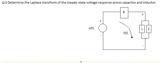 SOLVED: Q:3 Determine the Laplace transform of the steady-state voltage response across ...